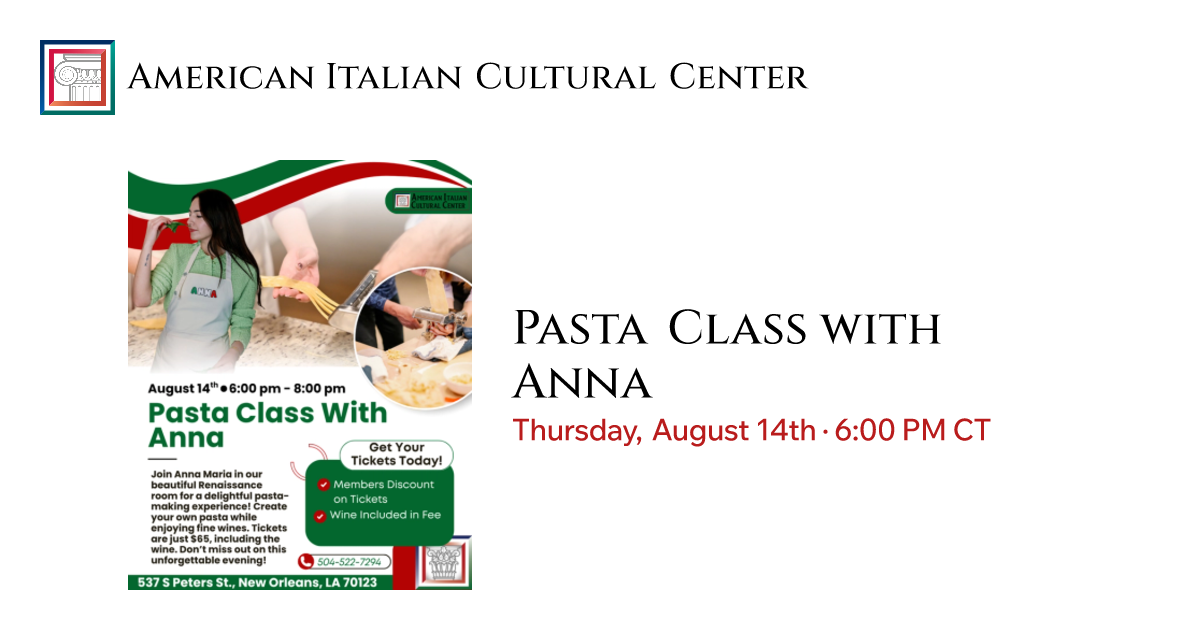 Pasta Class with Anna | AICC